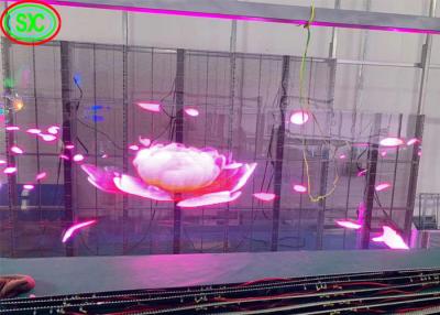 China Transparent LED Panel 3.91mm-7.82mm Pixel Pitch High Brightness 1000cd/sqm for Glass Wall Advertising for sale