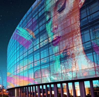 China P3.91 P7.8 Transparent LED Display Screen 1000x1000mm 83% Transparency Outdoor Advertising for sale