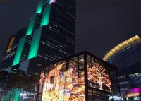 China 93% Transparent TL19.23 LED Video Advertising Screen 1000x1000mm Lightweight 9.6kg for sale