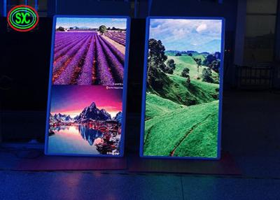 China P2.5 P3 Indoor LED Poster Screen 35mm Thin Asynchronous Control Shop Entrance Display for sale
