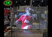 China P3.91-7.82 Full Color Transparent LED Screen 1000x1000mm Glass Display 2000cd Brightness for sale