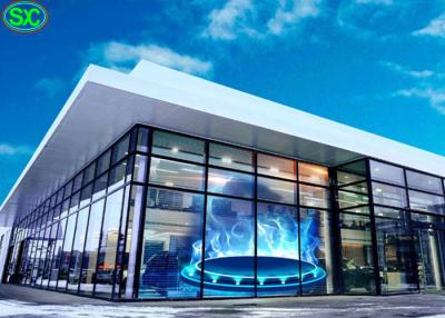 China P3.91 Outdoor Transparent LED Display 5000nits High Brightness Building Wall Screen for sale