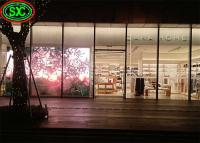 China P3.91-7.82 Full Color Transparent LED Screen 1000x1000mm Glass Display 2000cd Brightness for sale