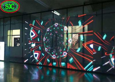China P3.91 1000x500mm Transparent LED Wall Indoor Glass Display 5000cd/m2 70% Transparency for sale