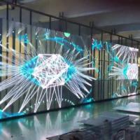 China P3.91-7.82 Full Color Transparent LED Screen 1000x1000mm Glass Display 2000cd Brightness for sale