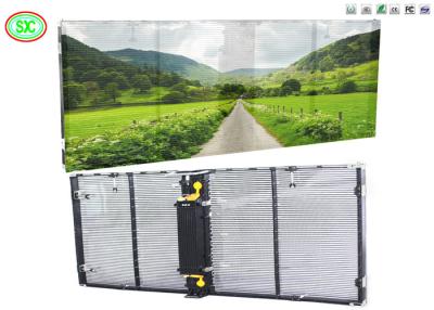 China P3.91-7.82 Transparent LED Screen 1000x500mm 3000cd/m2 for Shopping Mall Glass Curtain Wall for sale