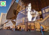 China P3.91-7.82 Full Color Transparent LED Screen 1000x1000mm Glass Display 2000cd Brightness for sale
