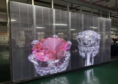 China P3.91 Transparent Full Color LED Screen 1920Hz Refresh Rate 5V DC Indoor for sale