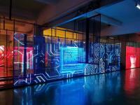 China P3.91 72% Transparency Glass LED Curtain Display 1000x500mm SMD1921 for sale