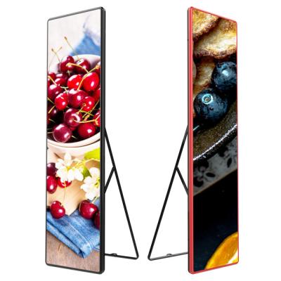 China P2.5 Indoor LED Poster Screen 2500cd/㎡ Brightness 160000 Pixels/m² Floor Standing Digital Display for sale