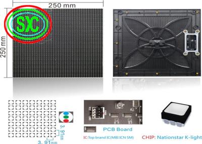 China P3.91 Full Color Magnetic Front Maintenance LED Display 250x250mm 1200cd/m² for sale