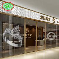China Commercial 1R1G1B Transparent LED TV Screen 1000mmx1000mm Case Size 65% Transparency for sale