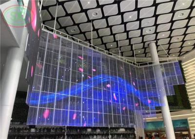 China Indoor Transparent LED Screen P3.91-7.8125 4500cd Brightness 16384dots for sale