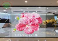 China Full Color SMD Transparent LED Curtain Display P3.91 3.9x7.8mm Pixel Pitch for Window Advertising for sale