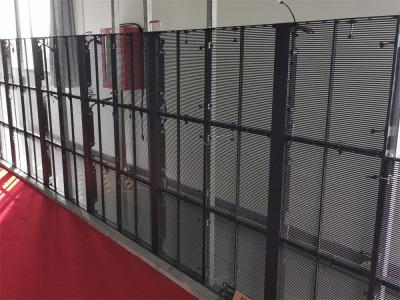 China P3.91-7.82mm Full Color Transparent LED Screen 6000cd Brightness for Glass Curtain Walls for sale