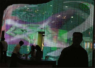 China P25mm RGB Curtain LED Display with 6500cd/m² Brightness and 30mA DV 5V Power Supply for Commercial Applications for sale