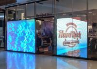 China Waterproof Full Color Transparent LED Screen P6 27778 Pixels per m² Glass Wall Advertising Display for sale