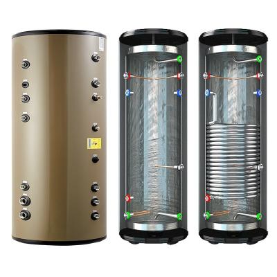 China Hotel Water Source Heat Pump System 500L Duplex SS Tank Customized Heat Recovery Hot Water Storage Tank for sale