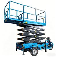 China 500KG Mewp Tricycle Rough Terrain Scissor Lift Mobile Elevated Work Platform for sale