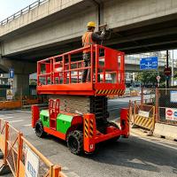 China Advanced Off Road Upright Scissors Lift Platform Heavy Duty Rough Terrain ODM for sale