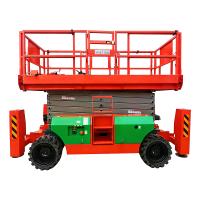 China Advanced Off Road Upright Scissors Lift Platform Heavy Duty Rough Terrain ODM for sale