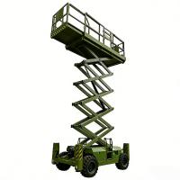 China Advanced Off Road Upright Scissors Lift Platform Heavy Duty Rough Terrain ODM for sale