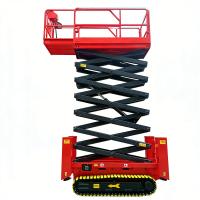 China Self Leveling Mobile Compact Rough Terrain Scissor Lift 320kg For Uneven Ground for sale