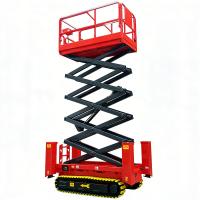 China Self Leveling Mobile Compact Rough Terrain Scissor Lift 320kg For Uneven Ground for sale