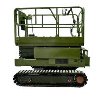 China Electric Tracked Scissors Lift Platform Auto Leveling Crawler 6m 8m 26ft 250kg For Muddy Sites for sale