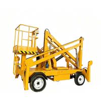 China 10m 12m 14m 200kg Towable Hydraulic Platform Lift Telescopic Boom Lift For Outdoor Aerial Work for sale