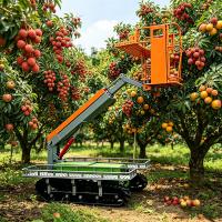 China Aerial Tracked Picking Boom Lift Platform 100kg 2.5m Compact Orchard Crawler For Tree Pruning for sale