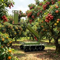 China Aerial Tracked Picking Boom Lift Platform 100kg 2.5m Compact Orchard Crawler For Tree Pruning for sale