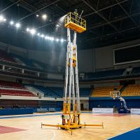 China Aluminium Six Vertical Mast Lift Order Picker 18m-24m 150kg for sale
