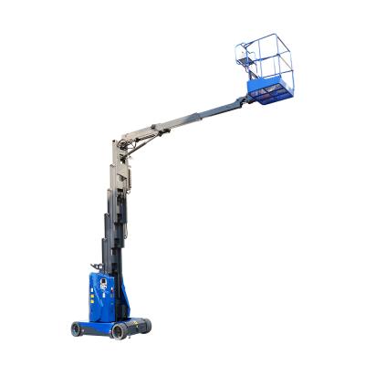 China Gravel Terrain Electric Tracked Vertical Mast Lift Self Propelled 7m-10m Custom for sale