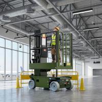 China Aluminum Personnel Vertical Mast Boom Lift 26 Ft Cherry Picker Equipment For Shopping Mall Cleaning for sale