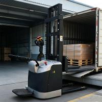 China 2T 4.5m Electric Straddle Stacker Pallet Truck AC Powered 24V 120AH for sale