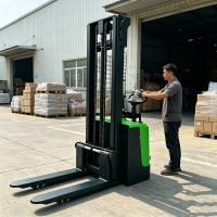 China 1500kg Elite Station Driven Electric Behind Walkie Pallet Stacker Crane Lifter for sale