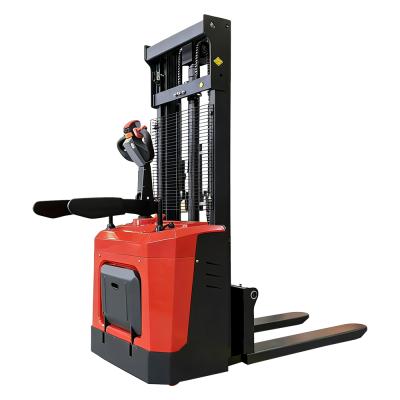 China 1500kg Elite Station Driven Electric Behind Walkie Pallet Stacker Crane Lifter for sale
