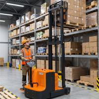 China Premium Lifting Pedestrian Hydraulic Hand Stacker Pallet Truck Electric Transport Vehicle for sale