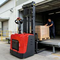 China 1500kg 3000kg Powered Electric Pallet Truck Stacker Ergonomic Handle for sale