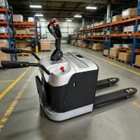 China Battery Powered Walkie Straddle Pallet Stacker Truck Heavy Duty Horizontal Material Handler for sale