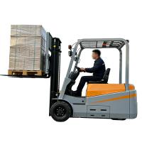 China 3 Wheel Counterbalance Forklift Machine Compact Sit Down Electric Industrial Materials Handler for sale