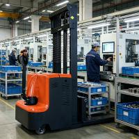 China 1.5T Full Electric Straddle Stacker Walkie Pallet Jack Forklift 3m 3.5m for sale