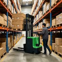 China 1.5T Full Electric Straddle Stacker Walkie Pallet Jack Forklift 3m 3.5m for sale