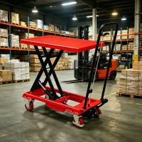 China 500kg 2m Manual Scissors Industrial Lift Table Cart For Mobile Work Foldable for sale