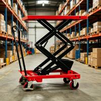 China 500kg 2m Manual Scissors Industrial Lift Table Cart For Mobile Work Foldable for sale