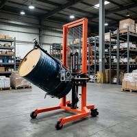 China Custom Manual Hydraulic Drum Lifter Rotator Lifter For 55 Gallon Steel Barrel for sale