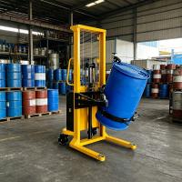 China Mobile Semi Electric Hydraulic Drum Lifter Tipper 450kg Hand Crank Controlled for sale
