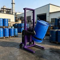 China Mobile Semi Electric Hydraulic Drum Lifter Tipper 450kg Hand Crank Controlled for sale