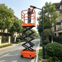 China Outdoor Mini All Electric Single Man Scissor Lift Self Propelled Aerial Work Platform for sale